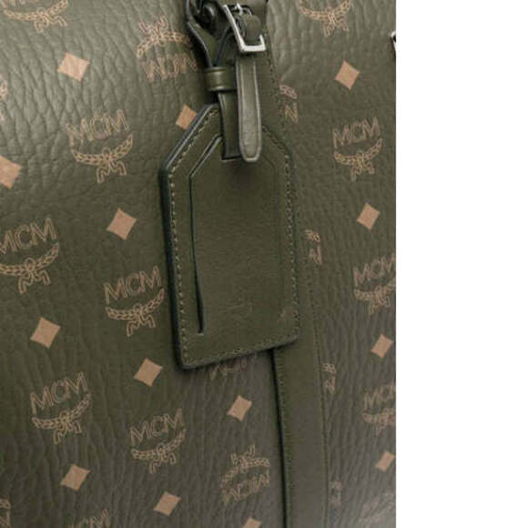 MCM | Bags | Mcm Traveler Monogram Logo Printed Duffle Bag Green Zip ...